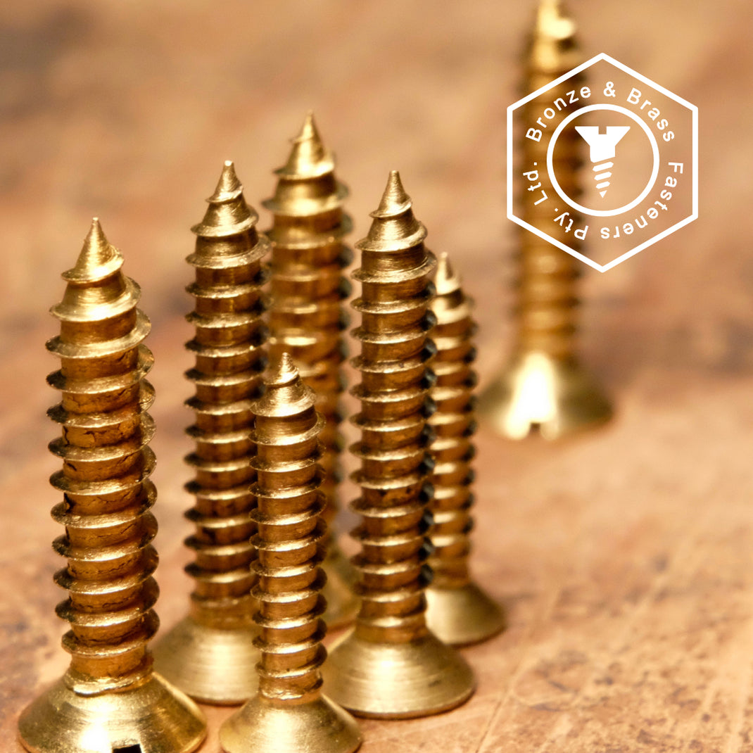Solid Brass Woodscrew - Needlepoint Fine – Bronze and Brass Fasteners ...