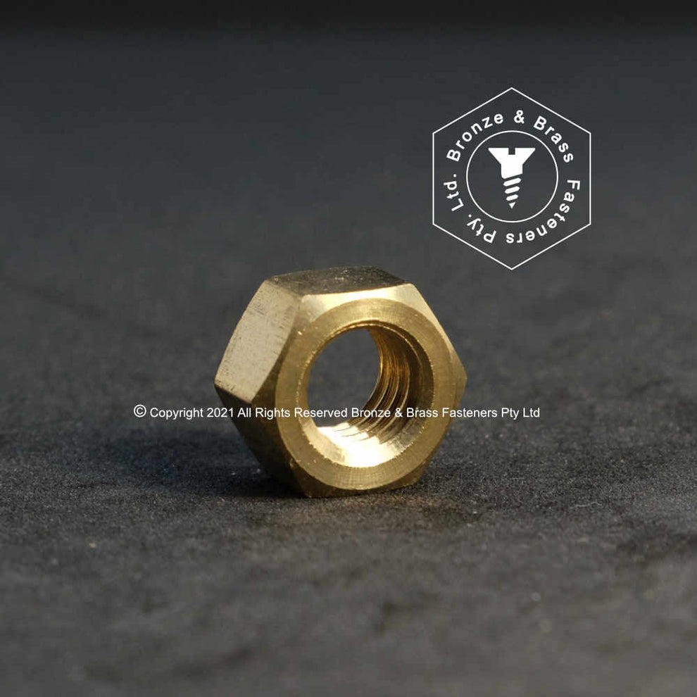 1547 - 116304 - Brass Nut Hex- M4-0.7 (AF 6.8mm, H 3.2mm) – Bronze and ...