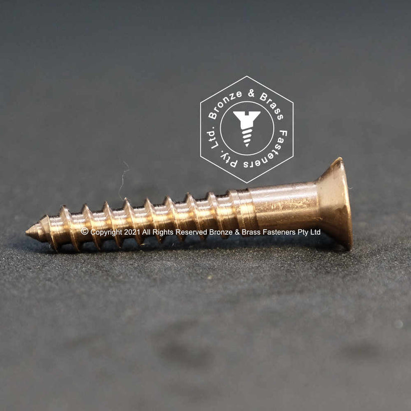 2045 - 131004 - Silicon Bronze Wood Screw Slotted Flat Head- 6g x 12mm ...